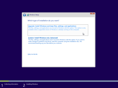 Upgrade or Custom Install | The NeoSmart Files