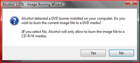 Burning ISO images with Alcohol 120%